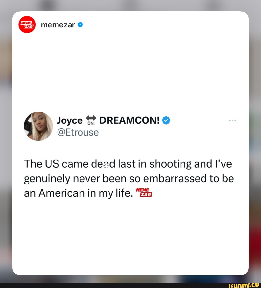 Memezar The US came dead last in shooting and I've genuinely never been ...