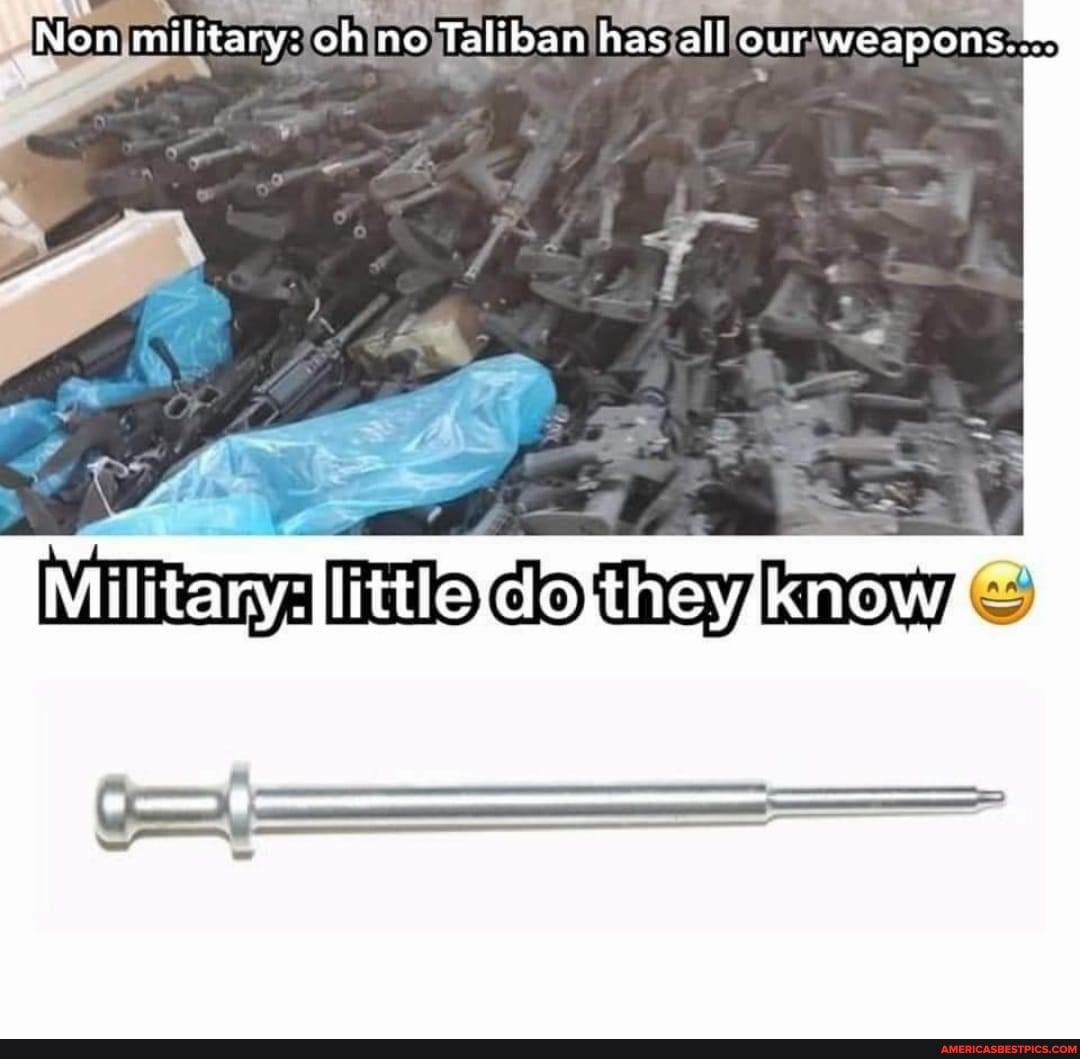 Non military: oh no Taliban has all our weapons. Military ...