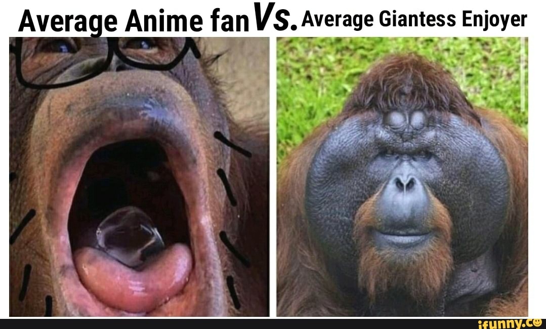 Average Anime fan VS. Average Giantess Enjoyer - iFunny