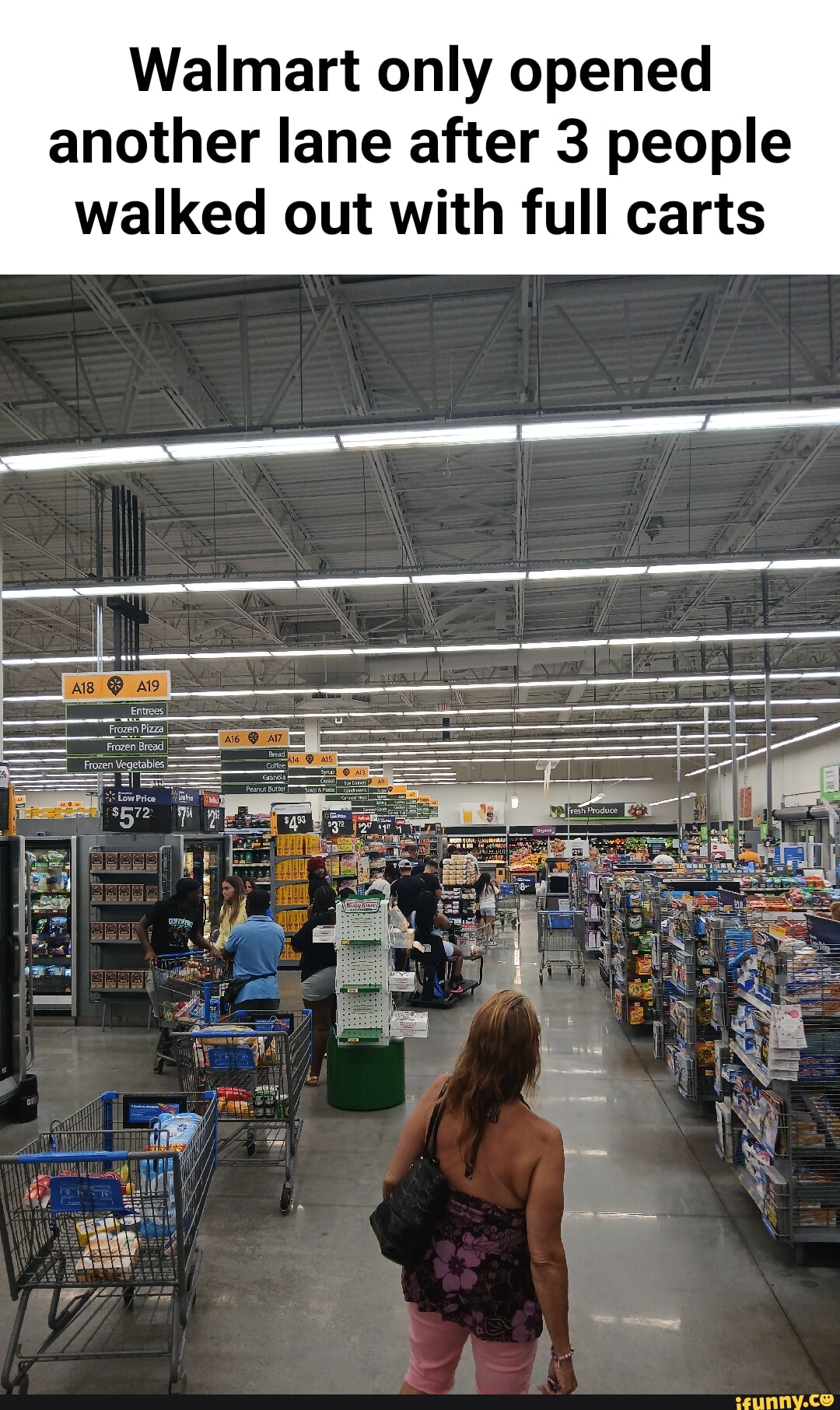 Walmart only opened another lane after 3 people walked out with full ...