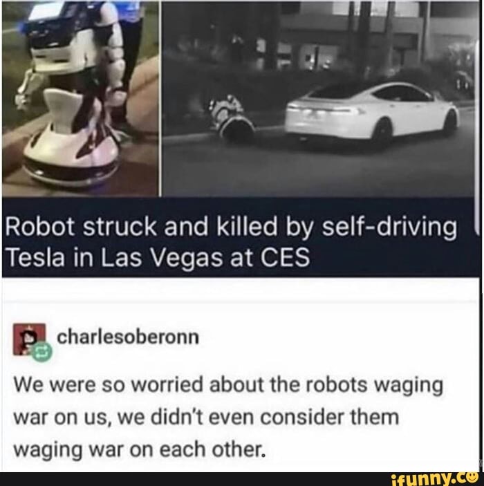 Robot struck and killed by self-driving Tesla in Las Vegas at CES Pp ...