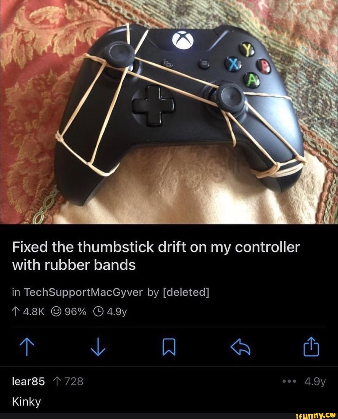 Fixed the thumbstick drift on my controller with rubber bands in ...