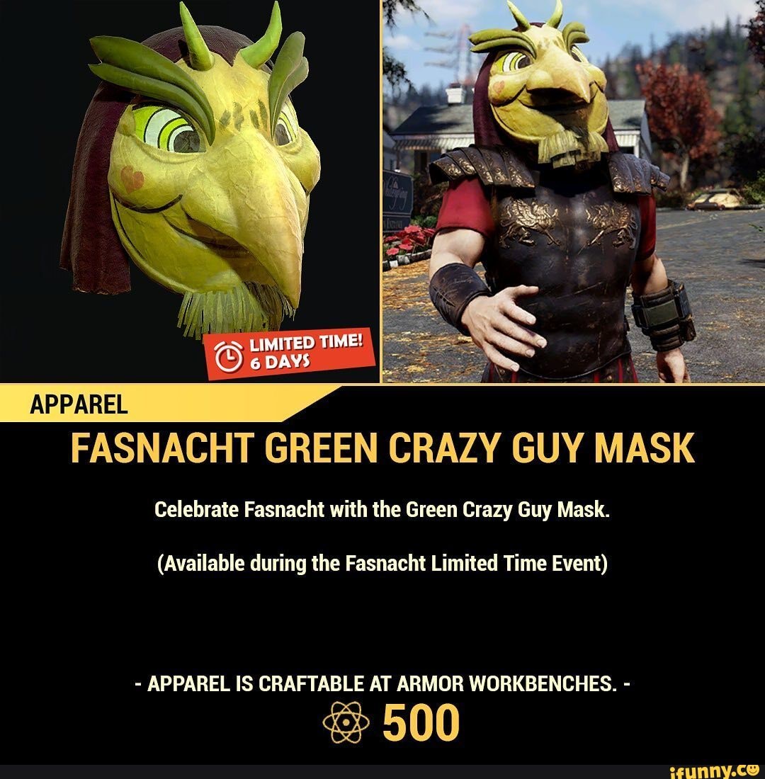FASNACHT GREEN CRAZY GUY MASK Celebrate Fasnacht with the Green Crazy ...