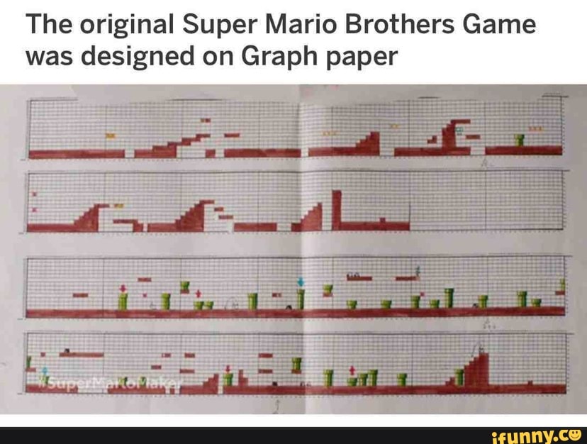 The original Super Mario Brothers Game was designed on Graph paper of ...