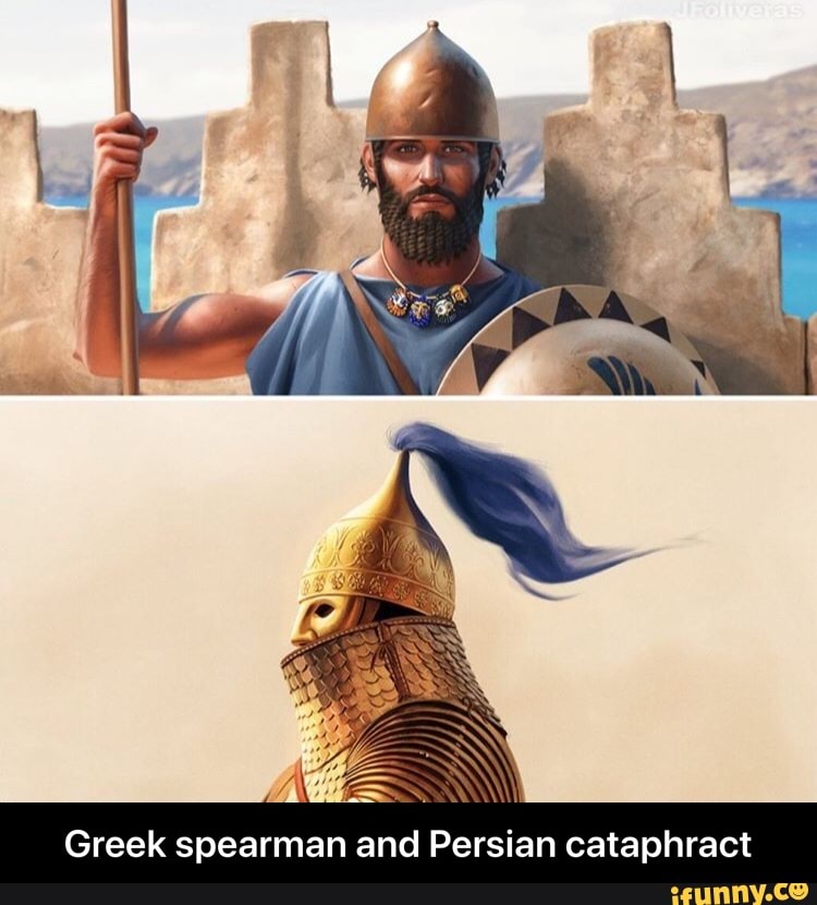 Greek spearman and Persian cataphract - Greek spearman and Persian ...