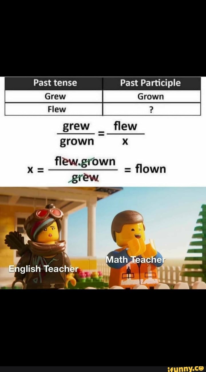 Past tense Past Participle Grew I Grown I Flew I grew _ flew grown flew ...