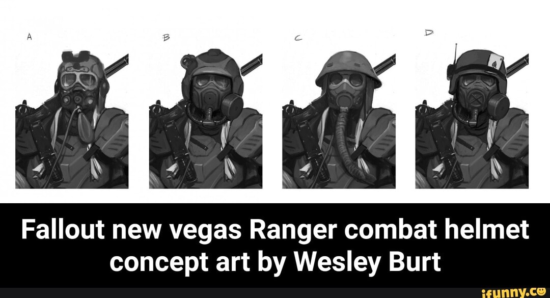 Fallout new vegas Ranger combat helmet concept art by Wesley Burt ...