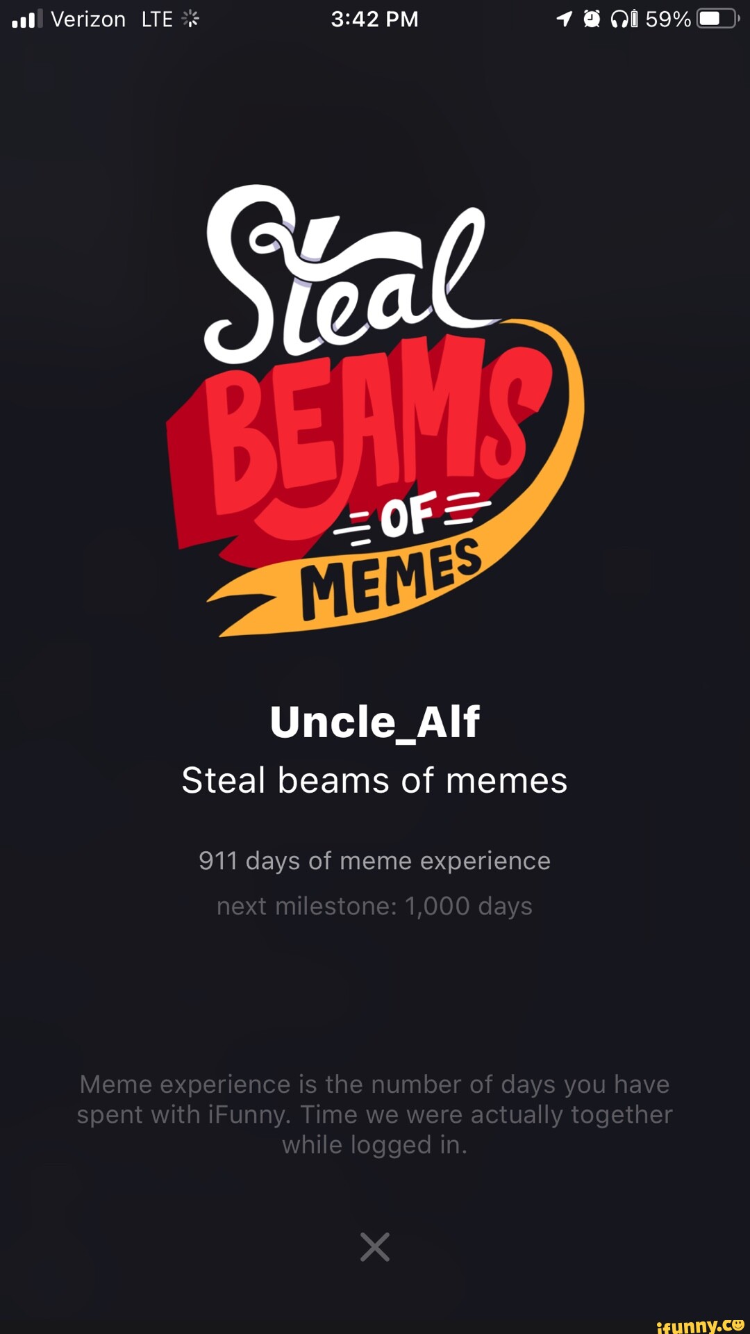 Verizon LTE PM 059% CC): OF Steal beams of memes 911 days of meme ...