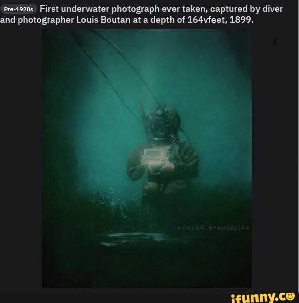 Pre-1920s First underwater photograph ever taken, captured by diver and ...