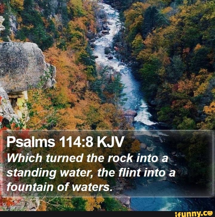 Psalms KJV Which turned the rock into a standing water, the flint into ...