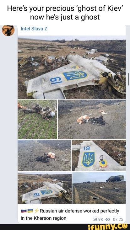 Here's your precious 'ghost of Kiev' now he's just a ghost Intel Slava ...