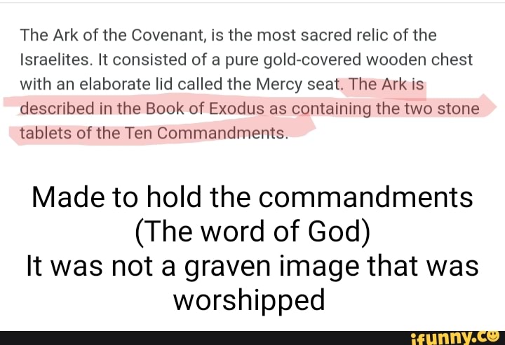 The Ark of the Covenant, is the most sacred relic of the Israelites. It ...