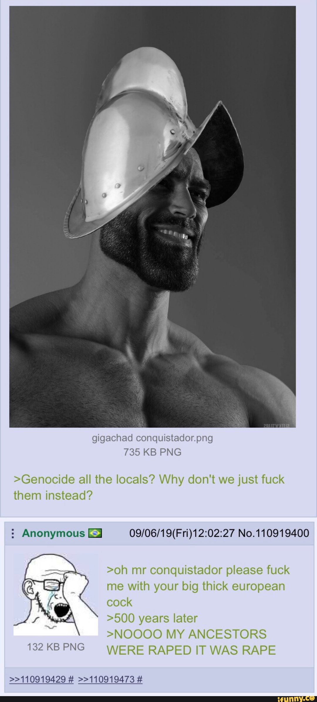 Gigachad conquistador‘png 735 KB PNG >Genocide all the locals? Why don ...