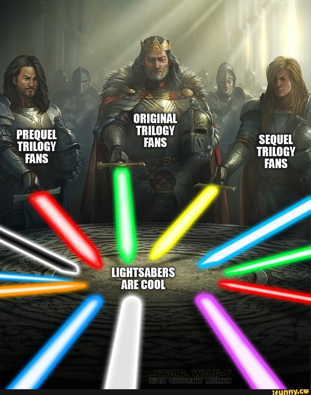 PREQUEL TRILOGY FANS SEQUEL FANS FANS LIGHTSABERS ARE COOL / [I \ - iFunny