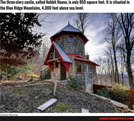 The three-story castle, called Hobbit House, is only 850 square feet ...