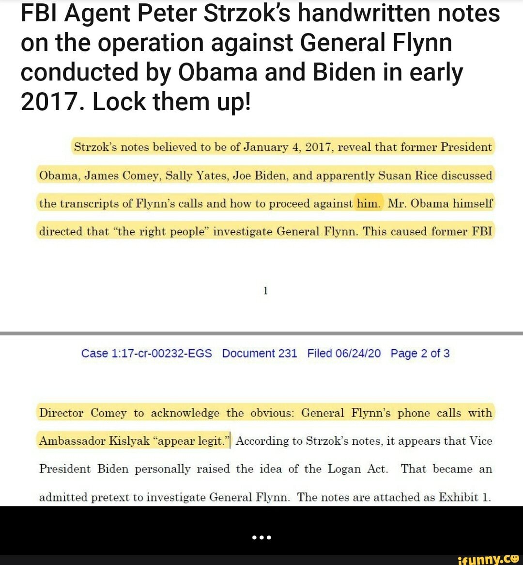 FBI Agent Peter Strzok's handwritten notes on the operation against ...