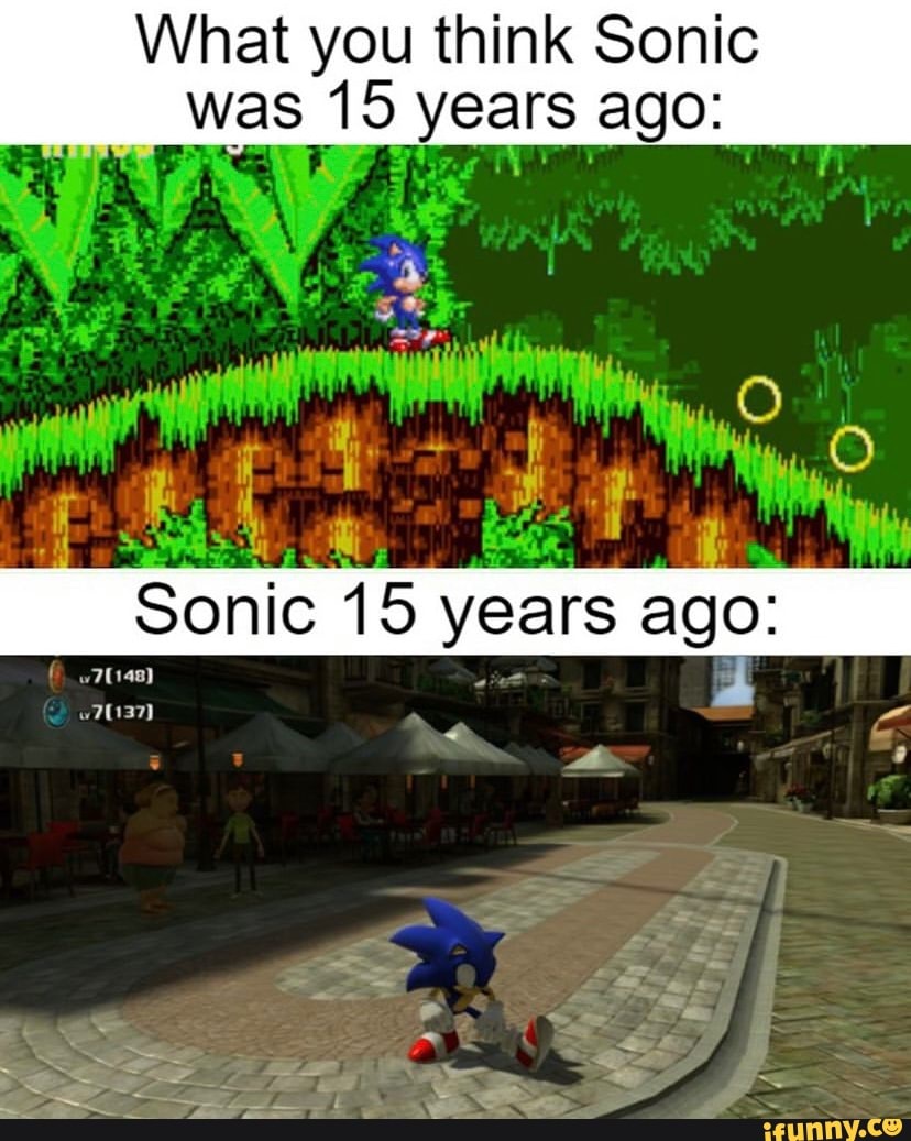 Whet you think Sonic was 19 years ago: Sonic 15 years ago: I - iFunny