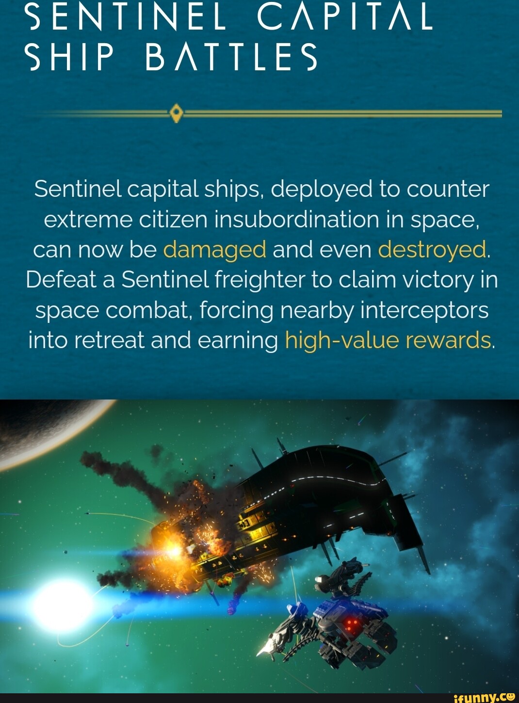 IN SHIP BATTLES ----=9 Sentinel capital ships, deployed to counter ...