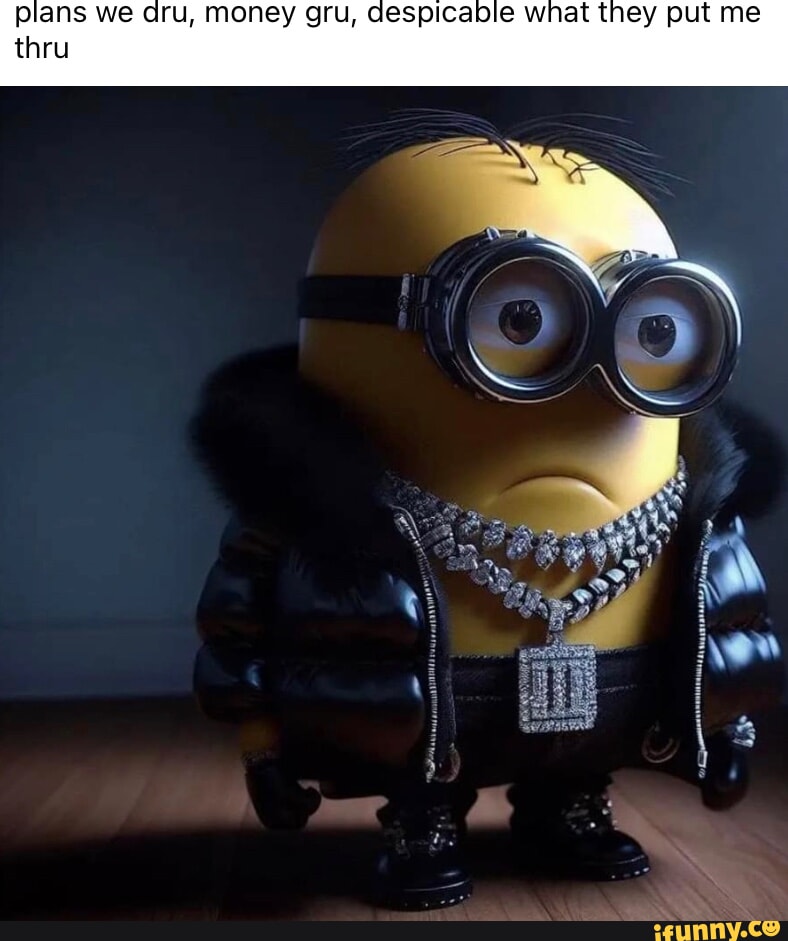 Plans we dru, money gru, aespicable what they put me thru - iFunny