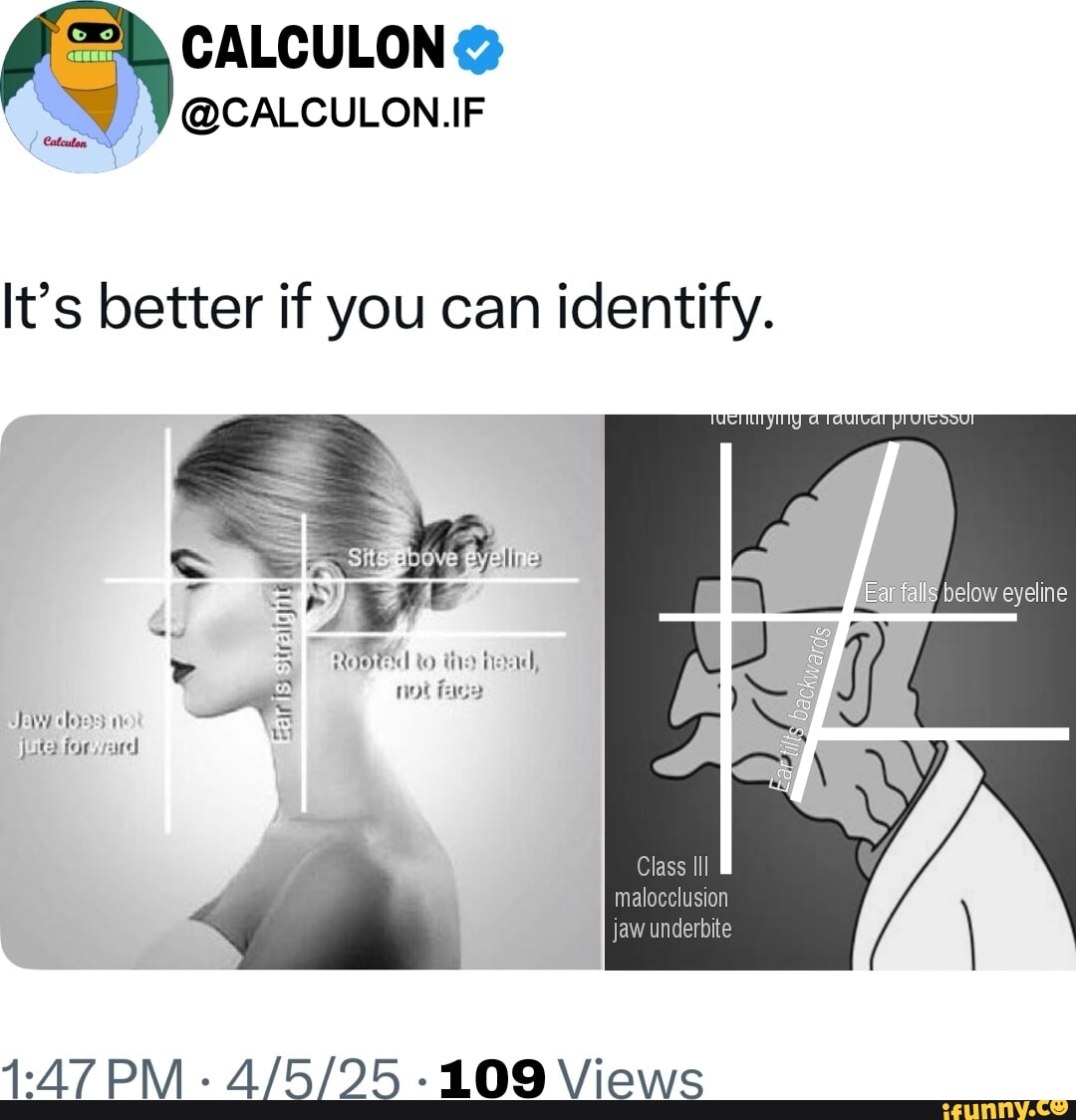 CALCULON @CALCULON.IF It's better if you can identify. Ear fallS below ...