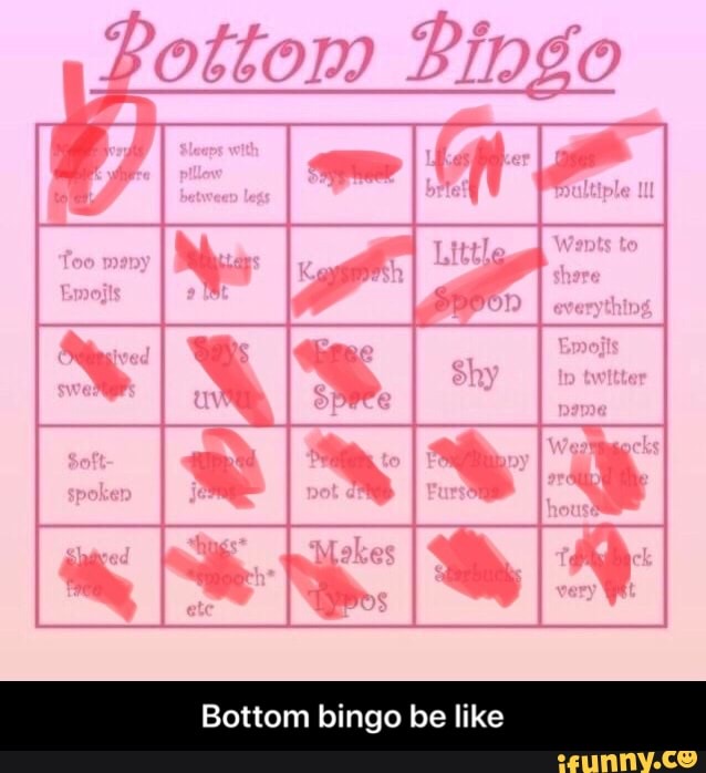 Bottom bingo be like - Bottom bingo be like - iFunny