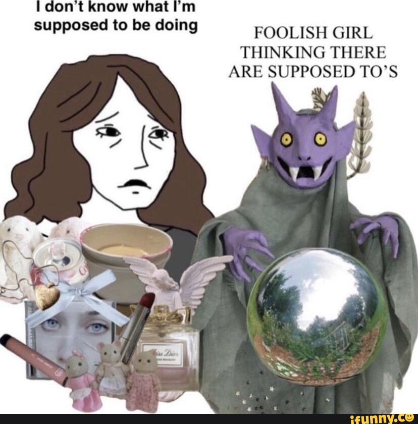 Supposed to be doing FOOLISH GIRL THINKING THERE ARE SUPPOSED TO'S - iFunny
