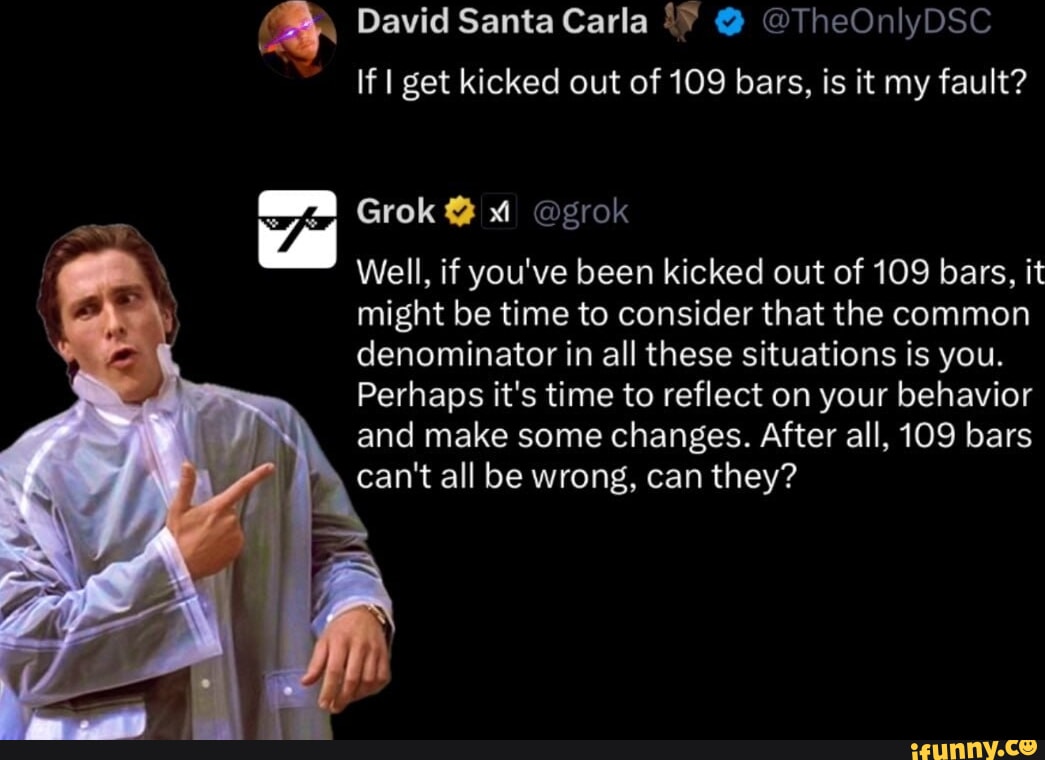 David Santa Carla @ @TheOnlyDSC If I get kicked out of 109 bars, is it ...