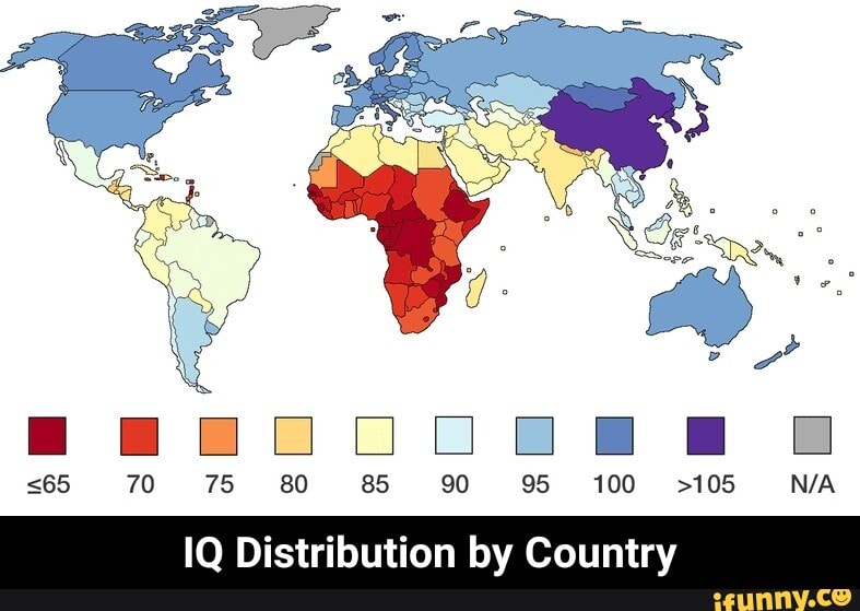 105 IQ Distribution by Country - IQ Distribution by Country - iFunny