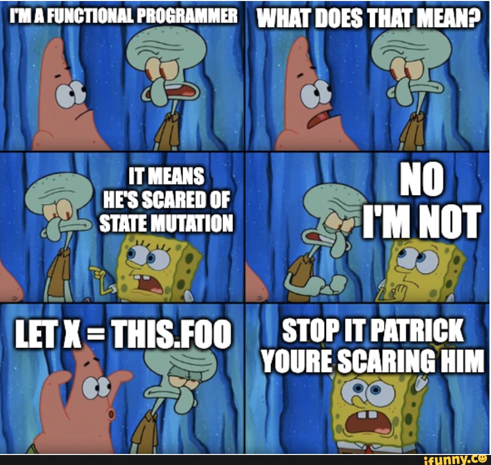 FUNCTIONAL PROGRAMMER I WHAT DOES THAT MEAN? IT MEANS NO Ge HE'S SCARED ...