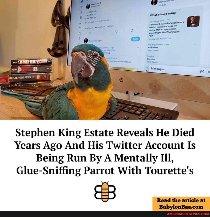 Stephen King Estate Reveals He Died Years Ago And His Twitter Account ...