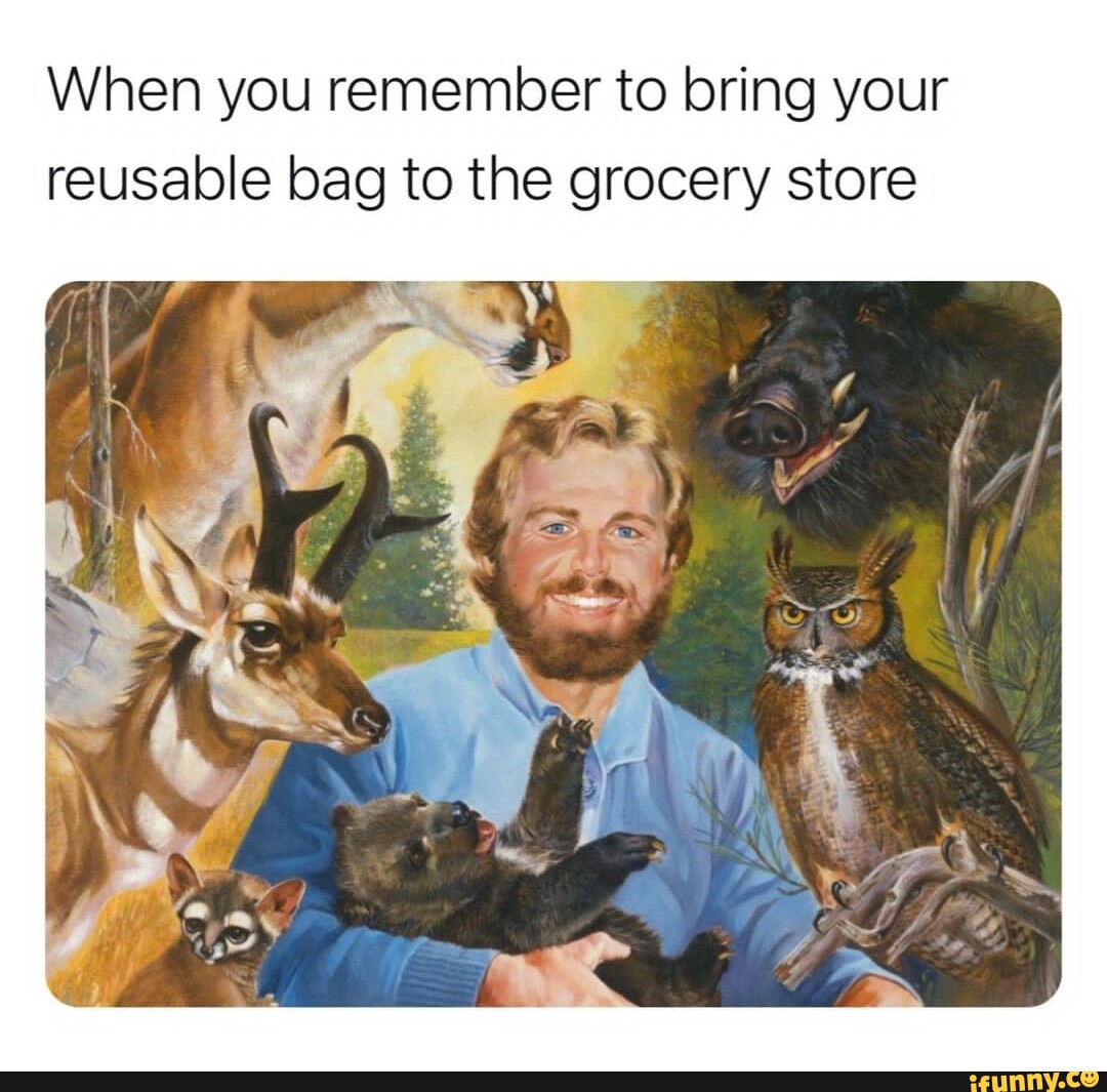 When you remember to bring your reusable bag to the grocery store - iFunny
