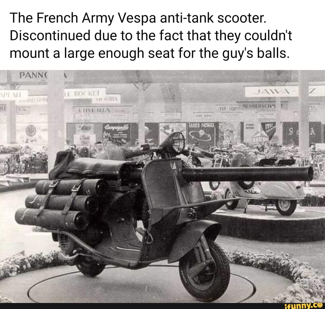 Vespa anti-tank scooter - The French Army Vespa anti-tank scooter ...