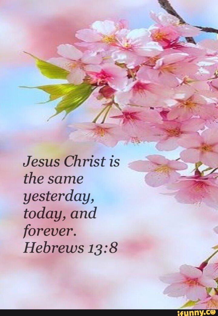 Jesus Christ is the same yesterday, today, and forever. Hebrews fy - iFunny