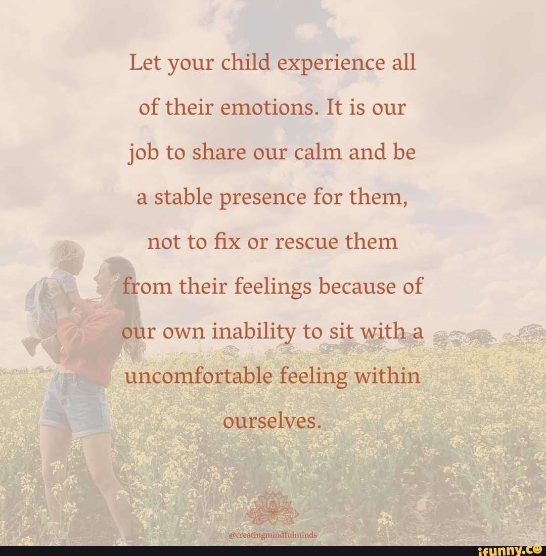 Let your child experience all of their emotions. It is our job to share ...