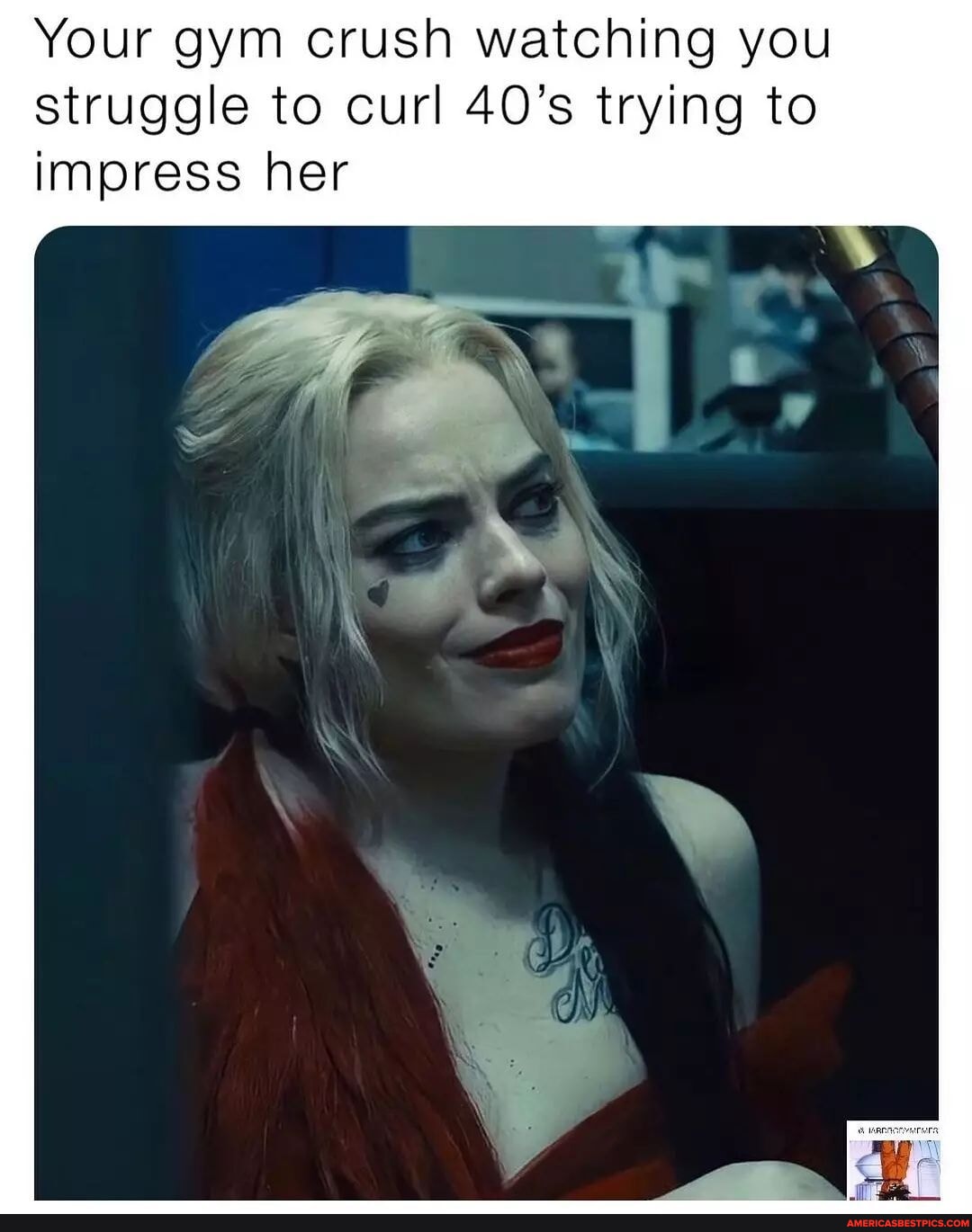 😎 - Your gym crush watching you struggle to curl 40's trying to impress her - America’s best ...