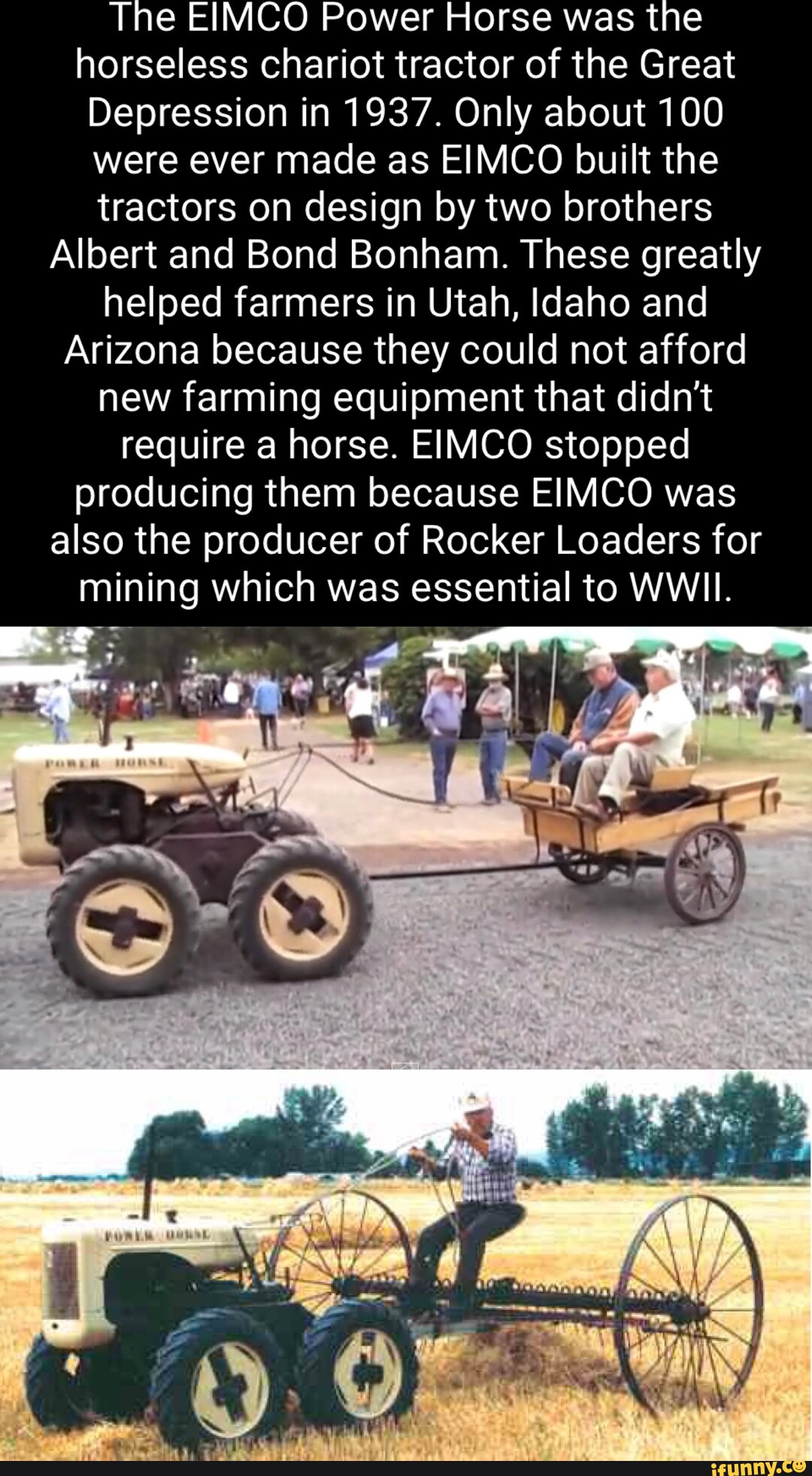 The EIMCO Power Horse was the horseless chariot tractor of the Great ...
