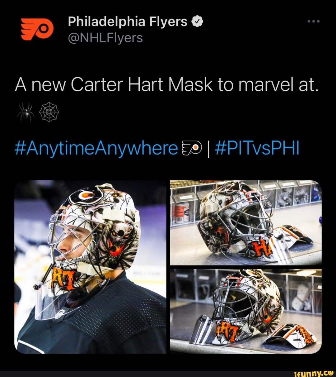 FD Philadelphia @NHLFlyers Flyers @ @NHLFlyers A new Carter Hart Mask ...
