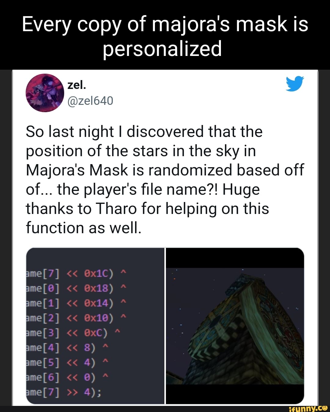 Every copy of majora's mask is personalized So last night I discovered ...