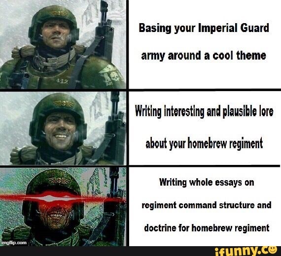Basing your Imperial Guard army around a cool theme Writing whole ...