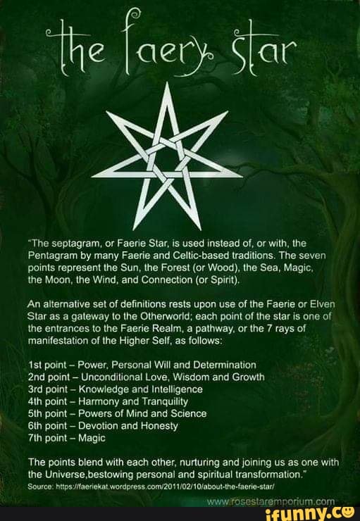 He jaer ar "The septagram, or Faerie Star, is used instead of, or with ...