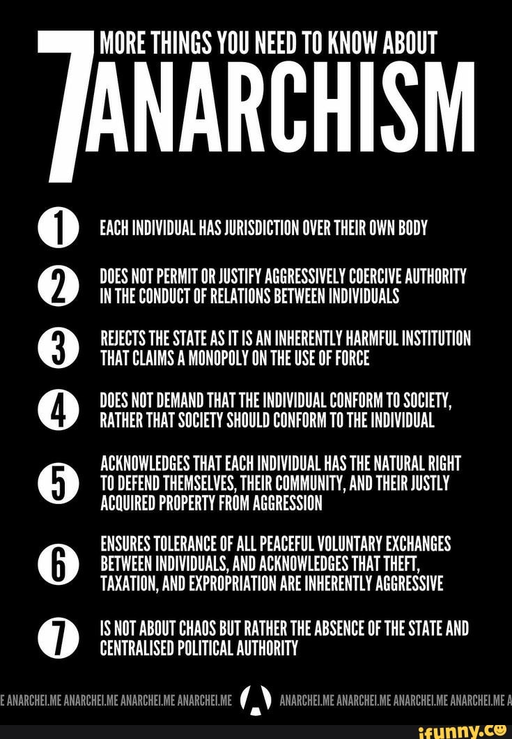 MORE THINGS YOU NEED TO KNOW ABOUT ANARCHISM EACH INDIVIDUAL HAS ...