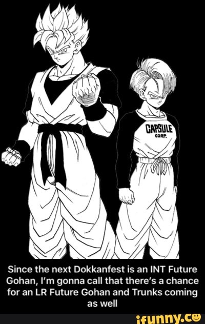 Since the next Dokkanfes s an INT Future Gohan, I'm gonna call that ...
