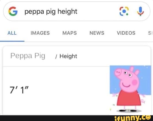 G_ peppa pig height ALL IMAGES MAPS NEWS VIDEOS Peppa Pig / Height - iFunny
