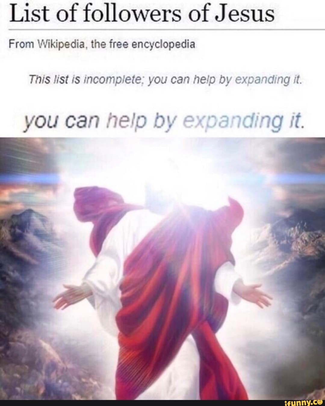 List of followers of Jesus From Wikipedia, the free encyclopedia This ...