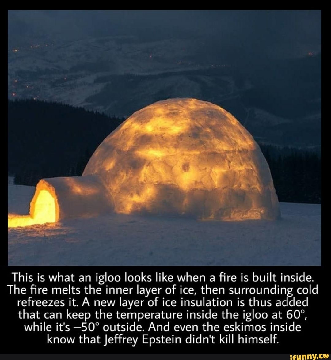 This is what an igloo looks like when a fire is built inside. The fire ...