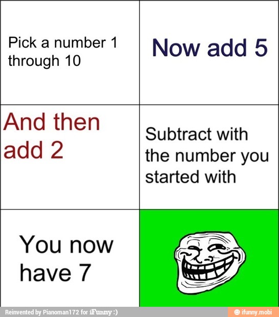 Pick A Number 1 Through 10 Now A 2 And Then Subtract With Add 2 The Pick A Number 1 Through 10 Now A 2 And Then Subtract With Add 2 The