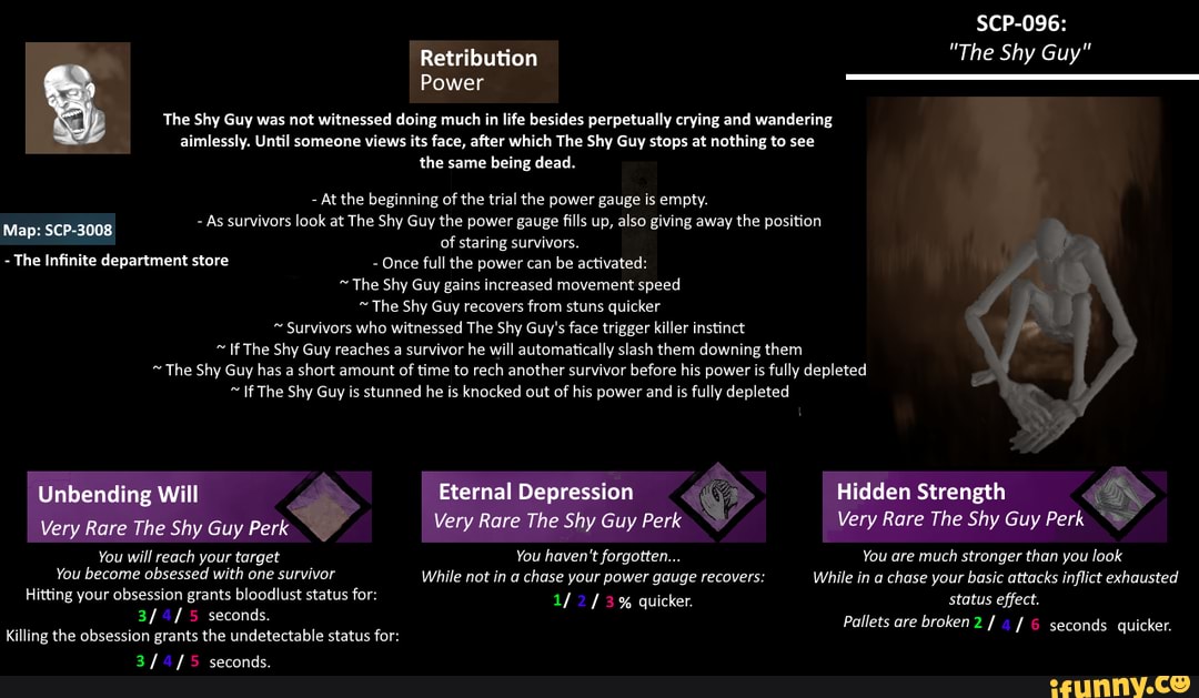 Dead by Daylight SCP Chapter - Retribution Power SCP-096: "The Shy Guy ...