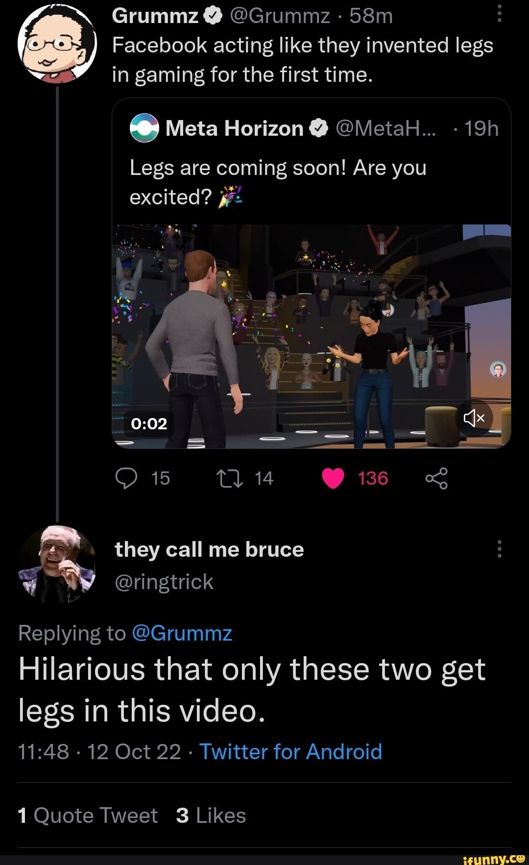 Grummz@ @Grummz - Facebook acting like they invented legs in gaming for ...