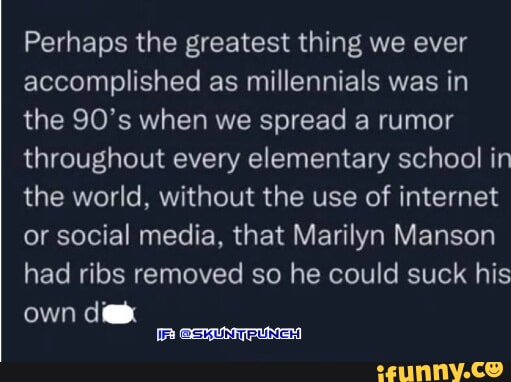 Perhaps the greatest thing we ever accomplished as millennials was in ...