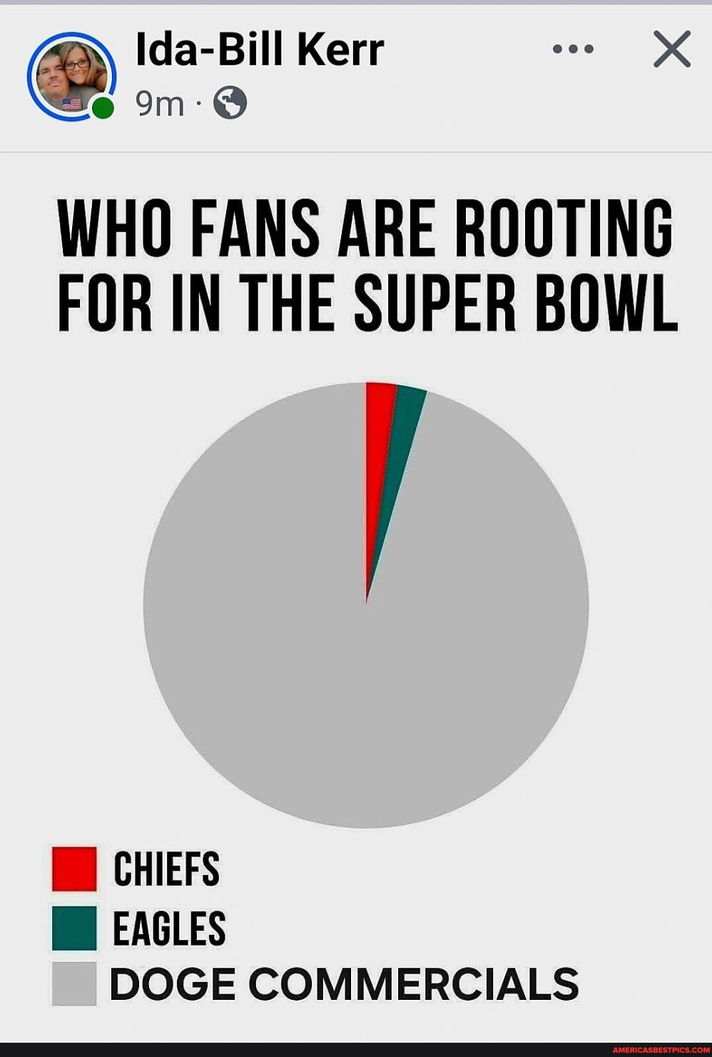 Bill Kerr WHO FANS ARE ROOTING FOR IN THE SUPER BOWL CHIEFS EAGLES DOGE ...